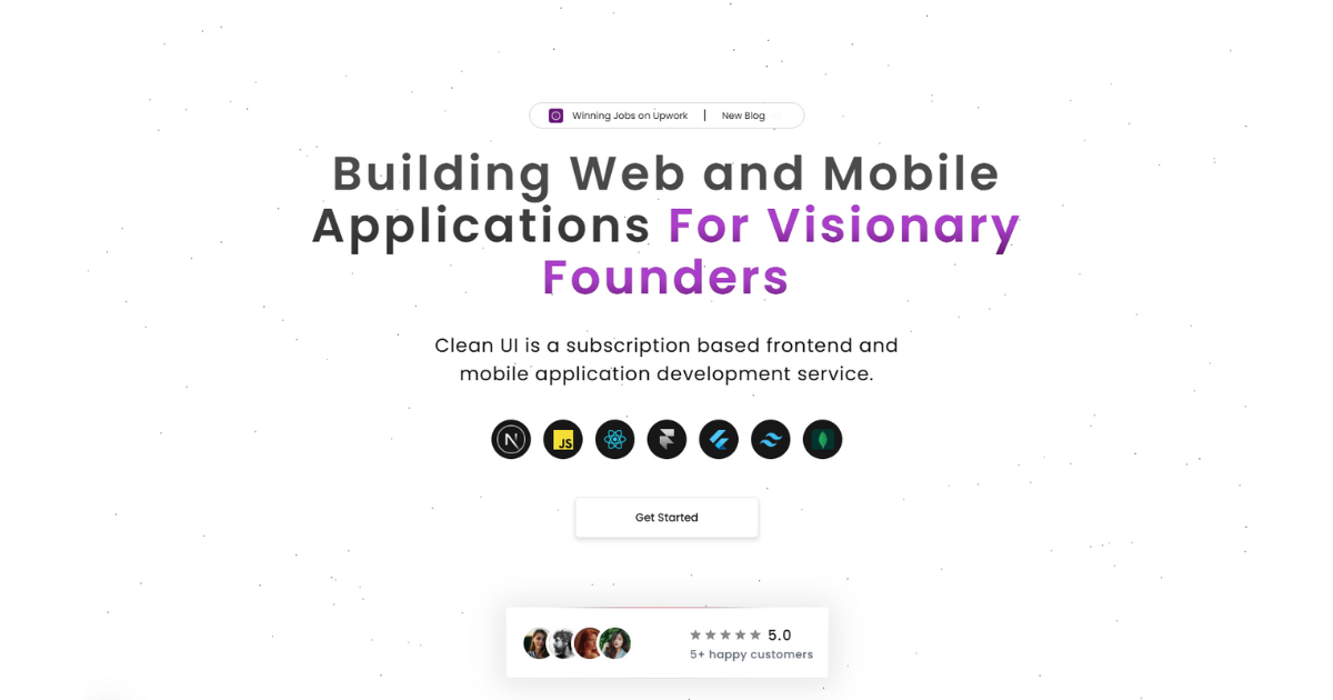 Clean UI | Building Web & Mobile Applications For Visionary Founders